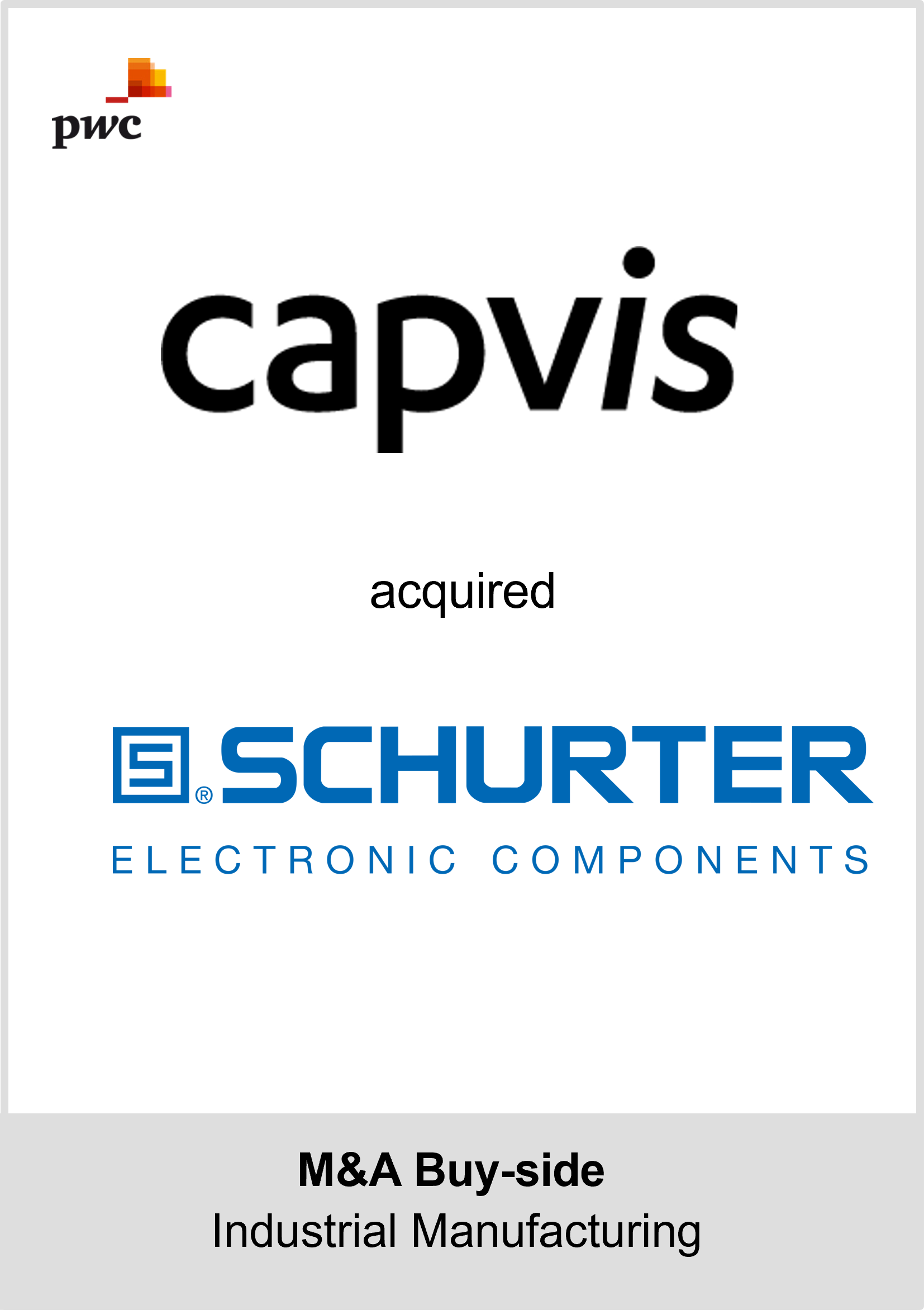 Successful Deals with PwC: Acquisition of SCHURTER Group by Capvis