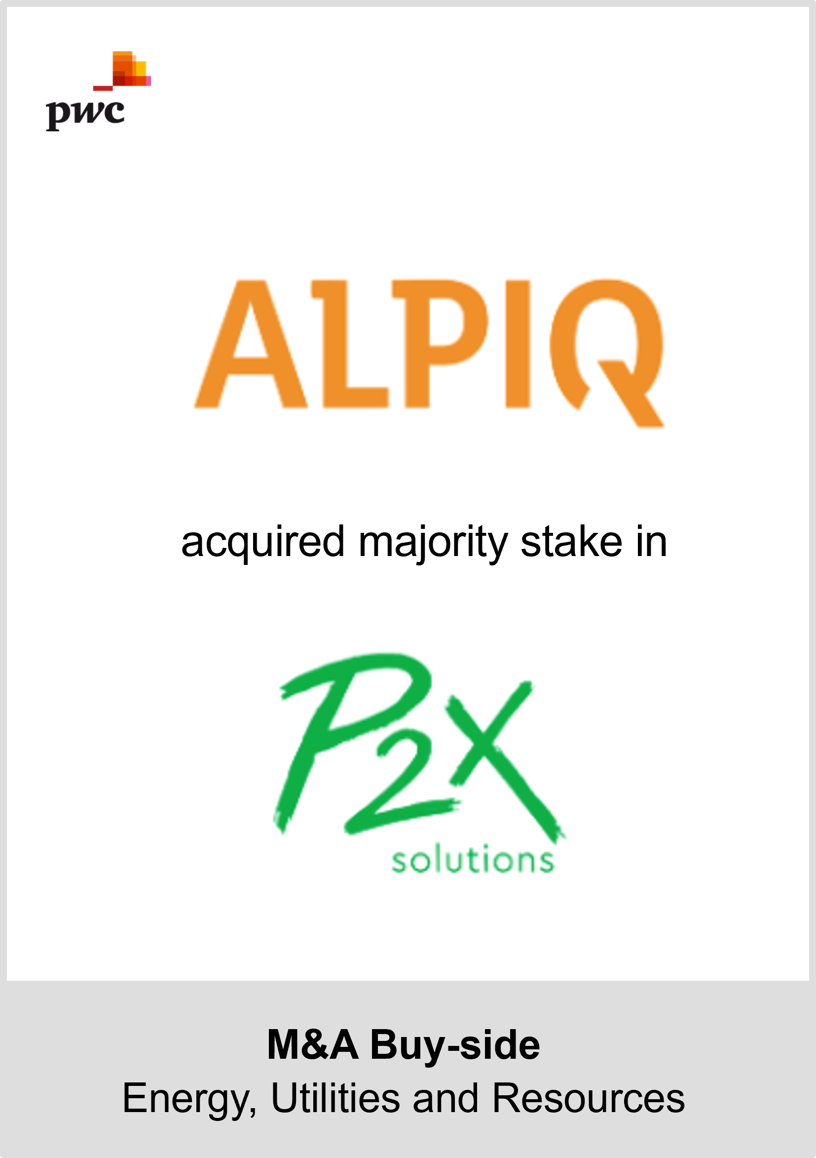 Successful Deals with PwC: Alpiq acquires majority stake in P2X solutions
