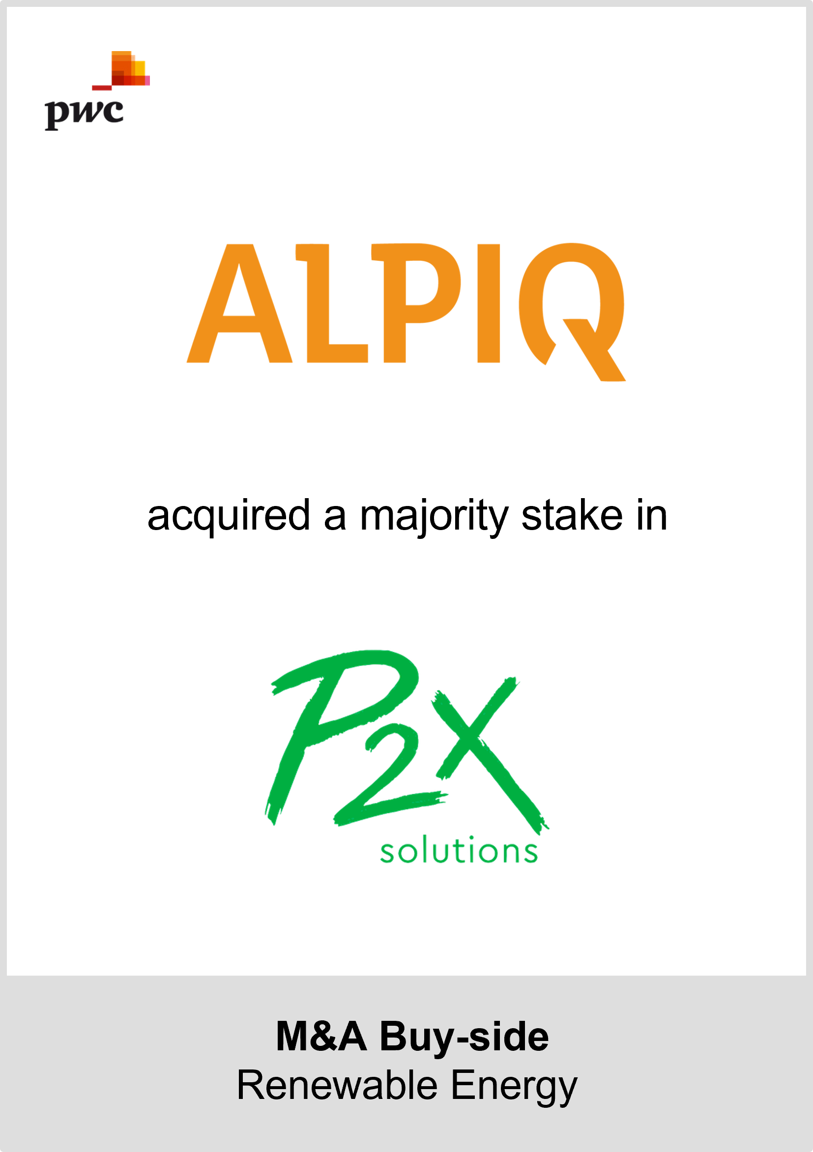 Successful Deals with PwC: Alpiq acquires majority stake in P2X solutions