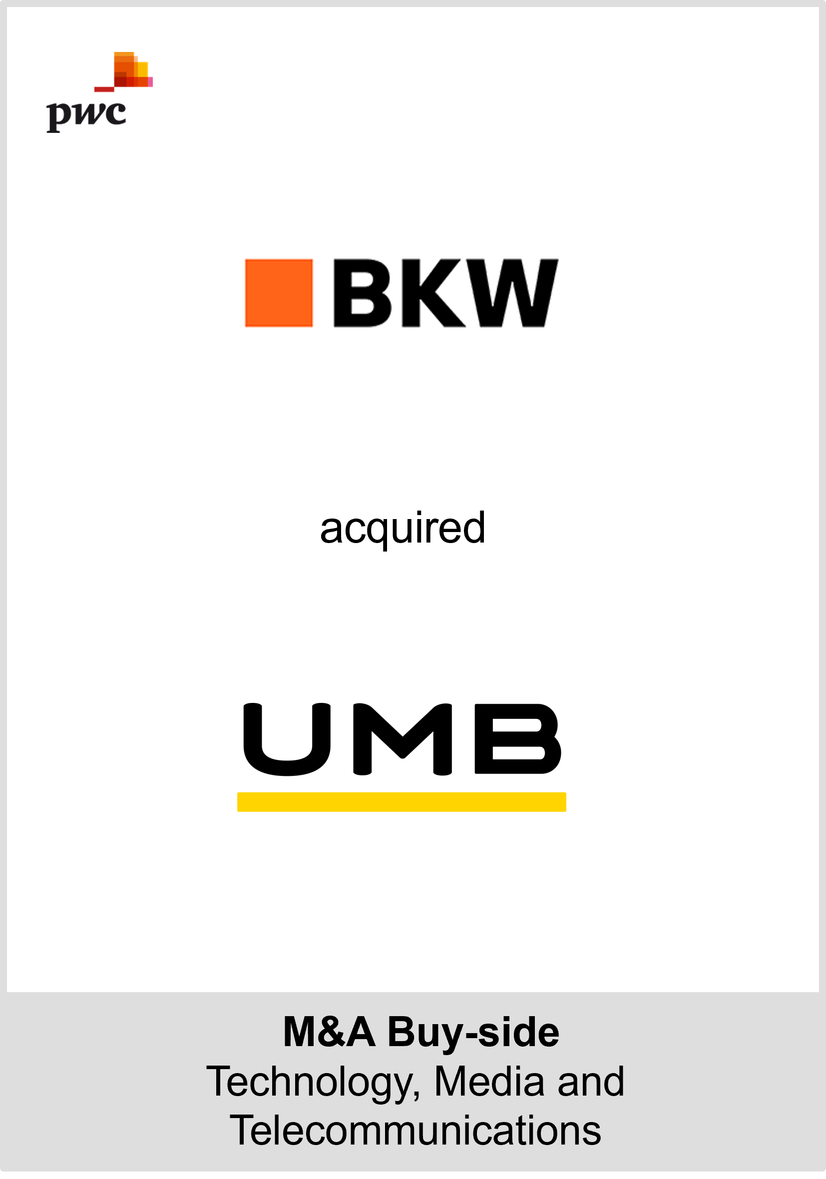 Successful Deals with PwC: BKW Energie AG acquires UMB AG | PwC Switzerland