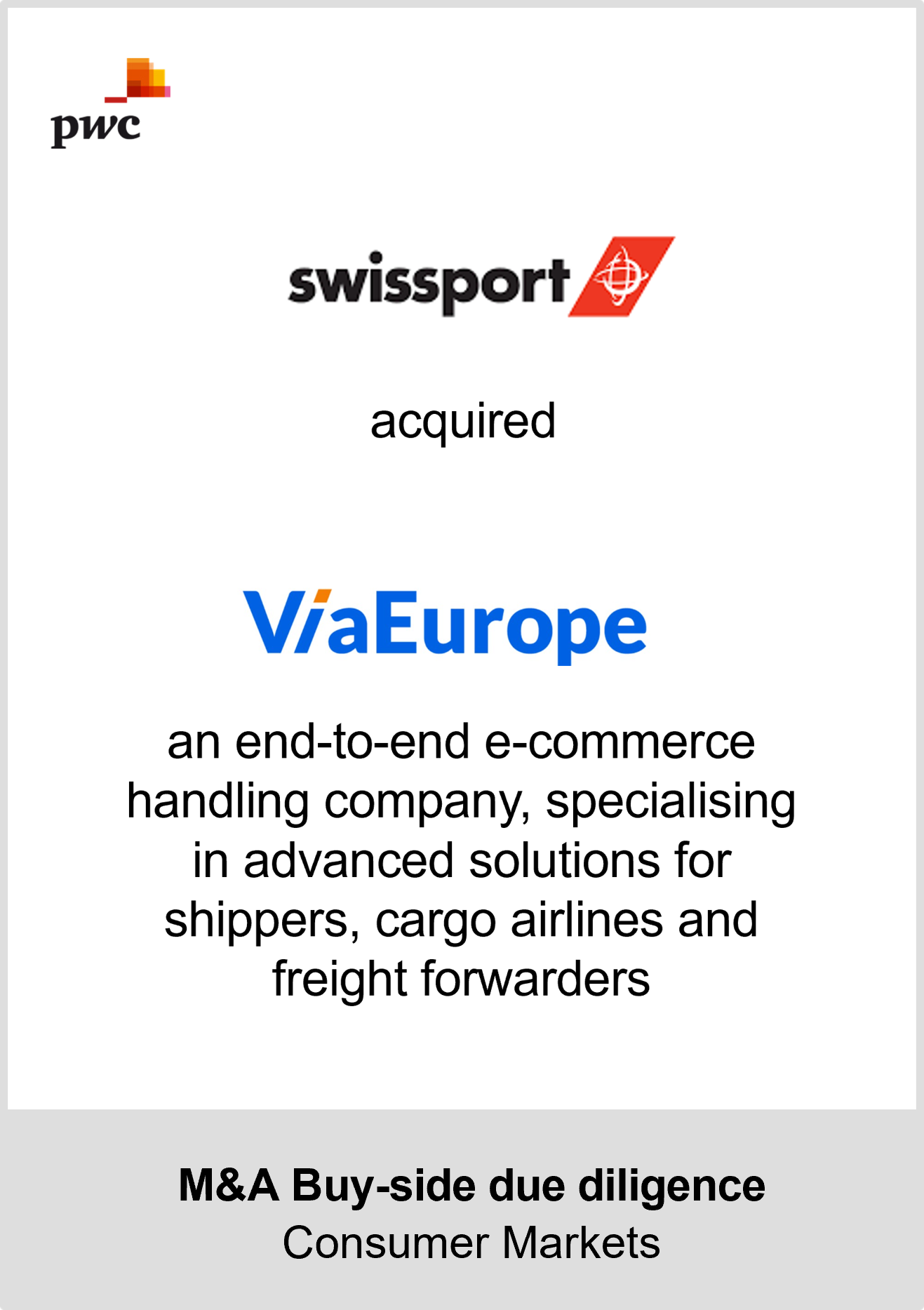 Successful Deals with PwC: Swissport acquires ViaEurope to expand its E-Commerce service offering