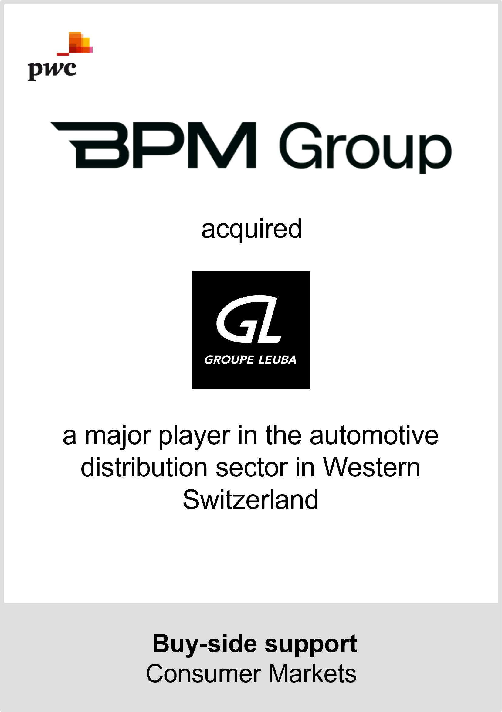 Successful Deals with PwC: BPM Group acquires Groupe Leuba